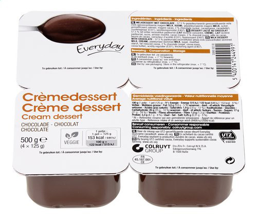 EVERYDAY (COLRUYT) CRÈME DESSERT CHOCOLADE gezondheidsscore ...