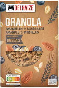 DELHAIZE Granola Amandelen & Bosbessen gezondheidsscore - Testaankoop ...