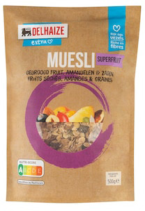 DELHAIZE MUESLI SUPERFRUIT gezondheidsscore - Testaankoop gezond