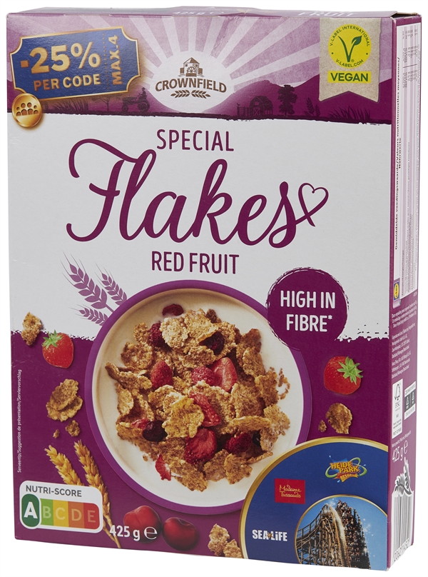 CROWNFIELD (LIDL) SPECIAL FLAKES RED FRUIT gezondheidsscore ...