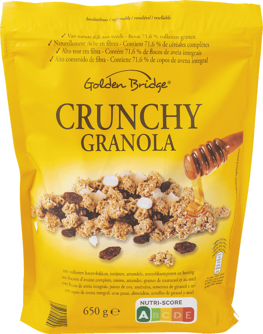 GOLDEN BRIDGE (ALDI) Crunchy Granola gezondheidsscore - Testaankoop gezond