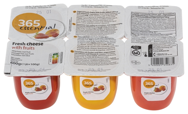 365 (DELHAIZE) VERSE KAAS MET FRUIT gezondheidsscore - Testaankoop gezond